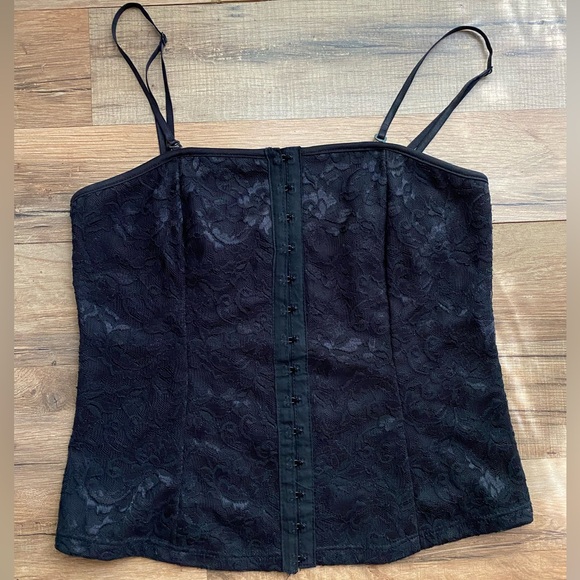 Express | Tops | Vintage Express Black Lace Buster Top | Poshmark